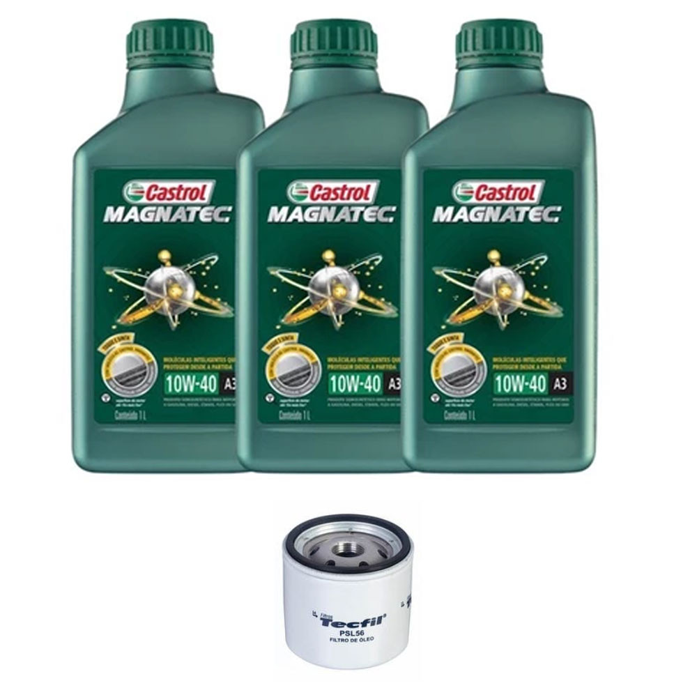 3 Óleo Motor Castrol Magnatec 10w40 Sn + filtro tecfil psl56 | Shopee ...