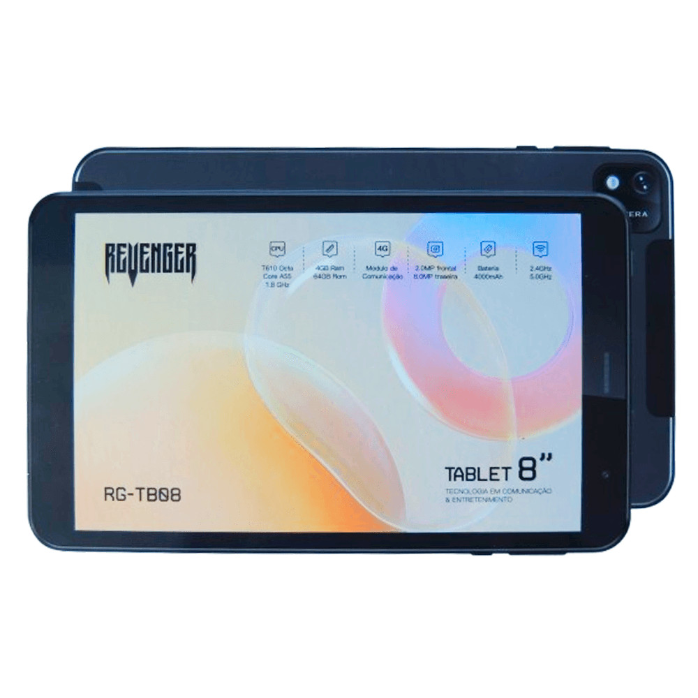 Tablet RG-TB08 8"4GB RAM 64GB Câmera 8MP Octa Core Revenger | Shopee Brasil