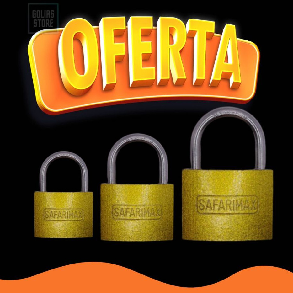 Kit 3 Cadeados Reforçado Vários Tamanhos | Shopee Brasil