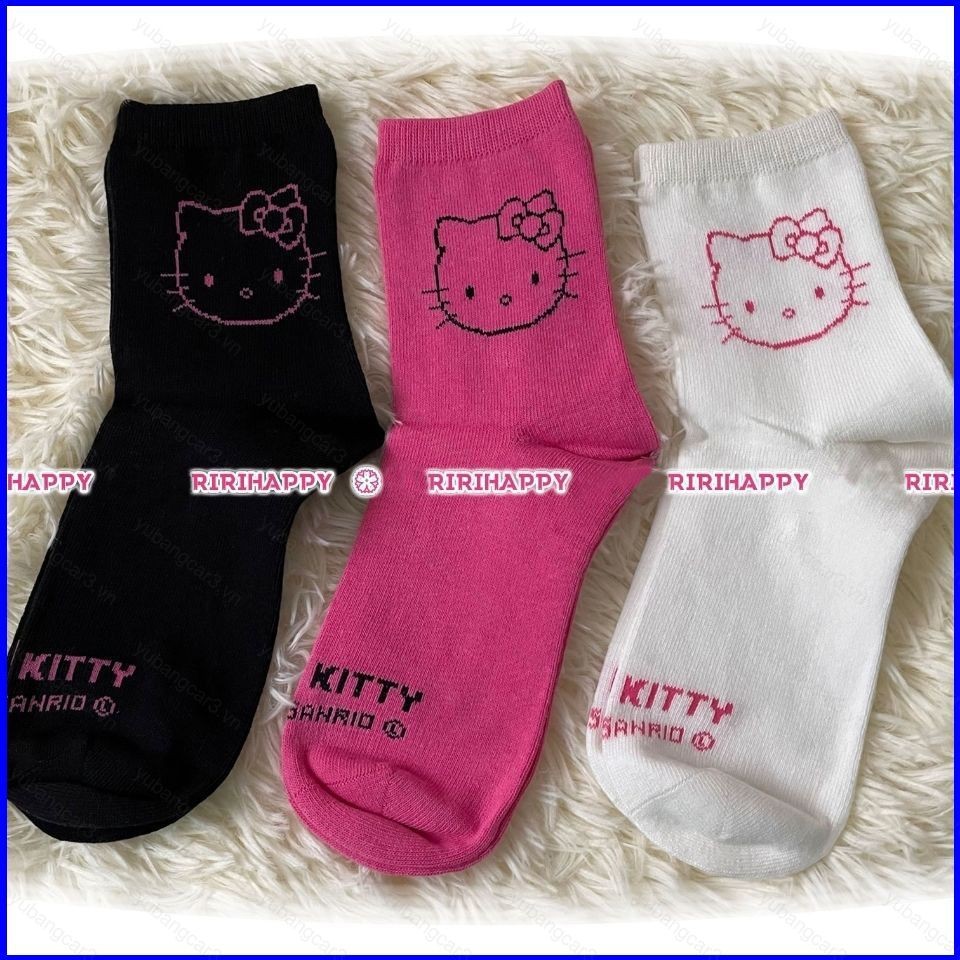 YB3 Meias Hello Kitty No Tubo Fofas De Desenho Animado Para Meninas BY3 ...