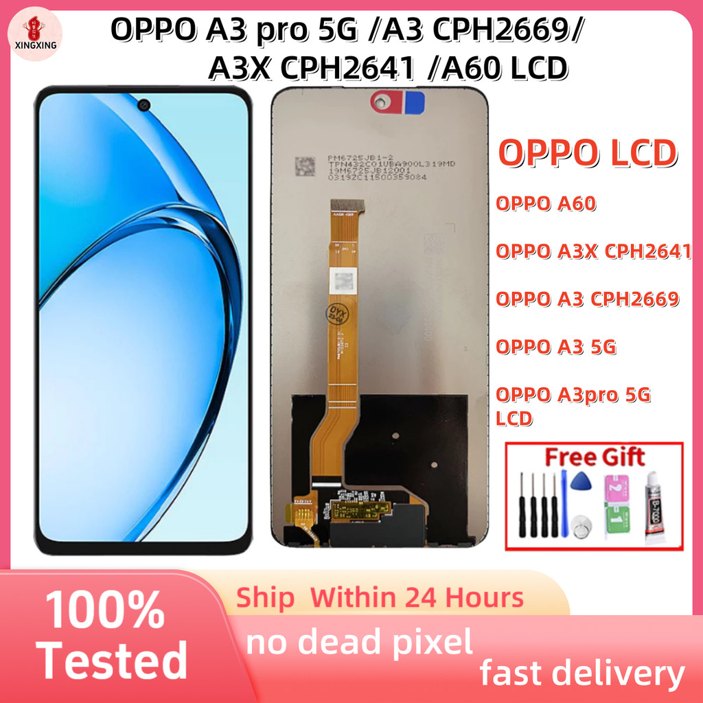 Para OPPO A3 pro 5G/A3 CPH2669/A3X CPH2641/A60 LCD Tela De Toque Pronto ...