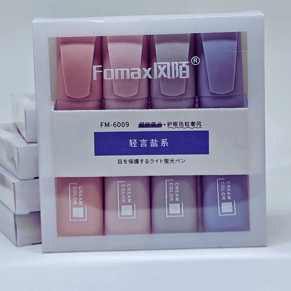 Kit de Marca-Texto Fomax Cream Color - 4 cores em tom pastel | Shopee Brasil