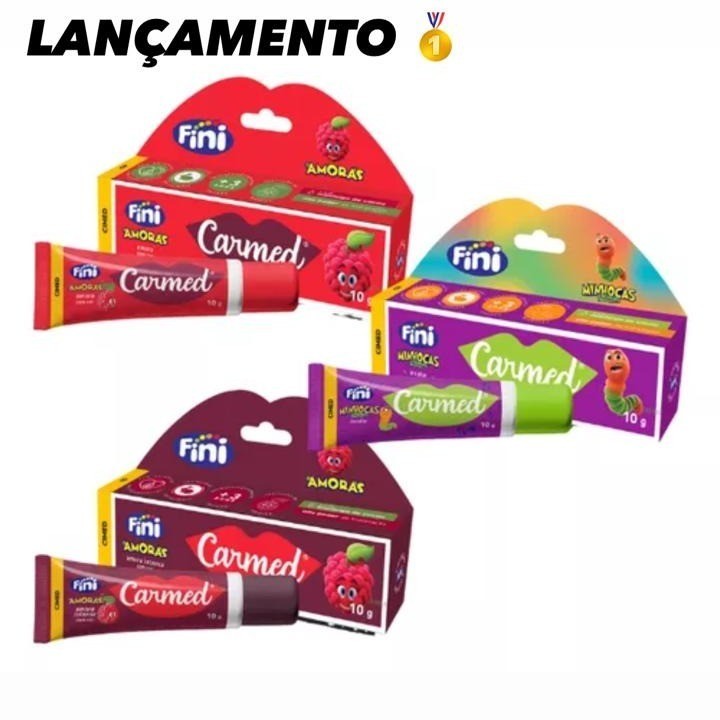 Carmed Hidratante Labial Fini Amoras Fini Amoras Intensa E Fini Minhoca Cimed | Shopee Brasil