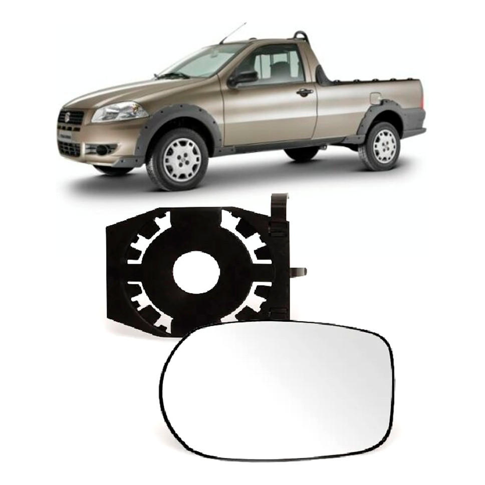 Lente Espelho C/ Base Fiat Strada 2011 Lado Esquerdo | Shopee Brasil
