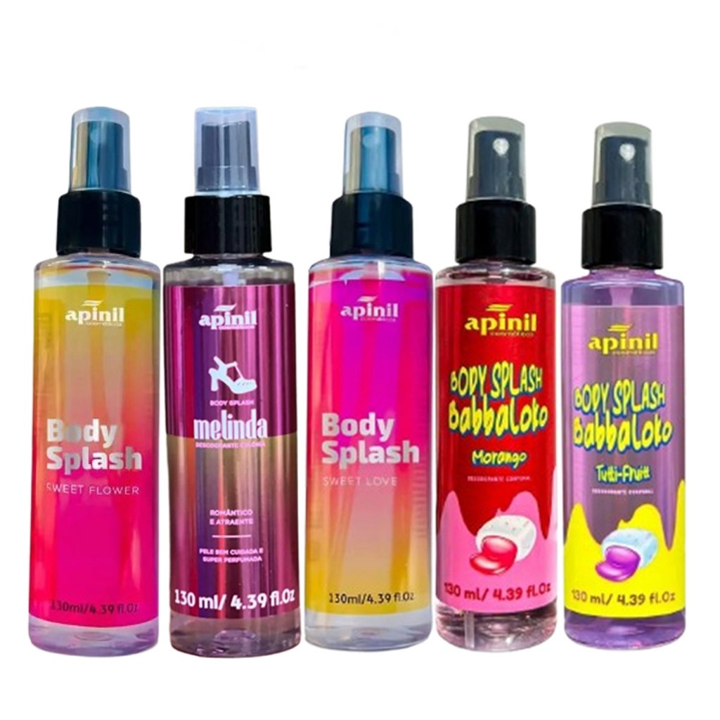 Body Splash Apinil 5 Fragrâncias Escolha a Sua Sweet Love Sweet Flower Morango Tutti Frutti ...