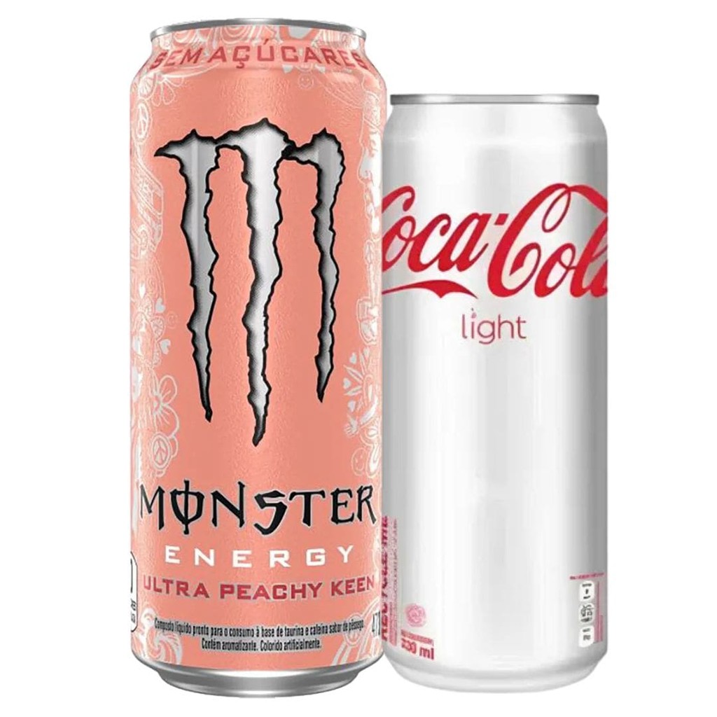 Kit Energético Monster Ultra Peachy Keen Pêssego 473ml + Refrigerante ...