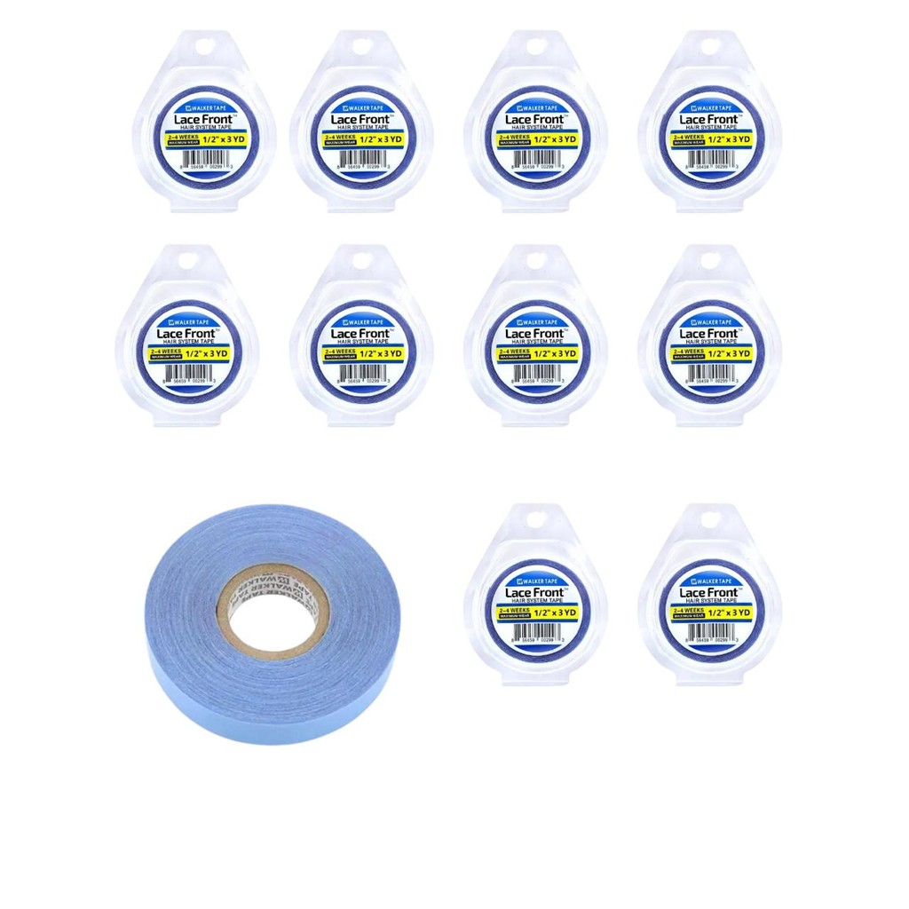 KIT DE 10 FITA AZUL WALKER TAPE 3METROS MEGA HAIR LACE FRONT | Shopee ...