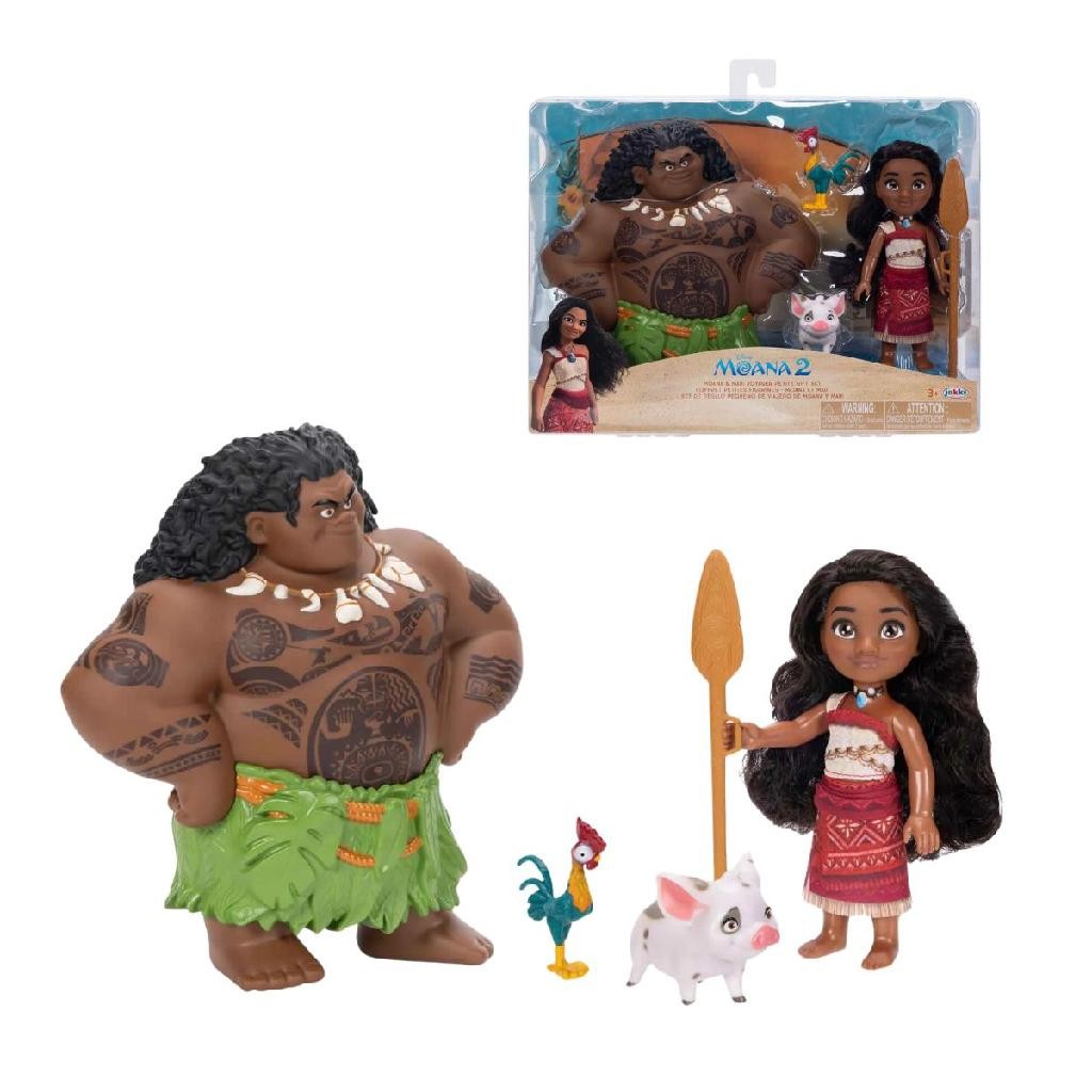 Boneca Moana e Boneco Maui com Pua e Hei Hei - Conjunto Completo ...