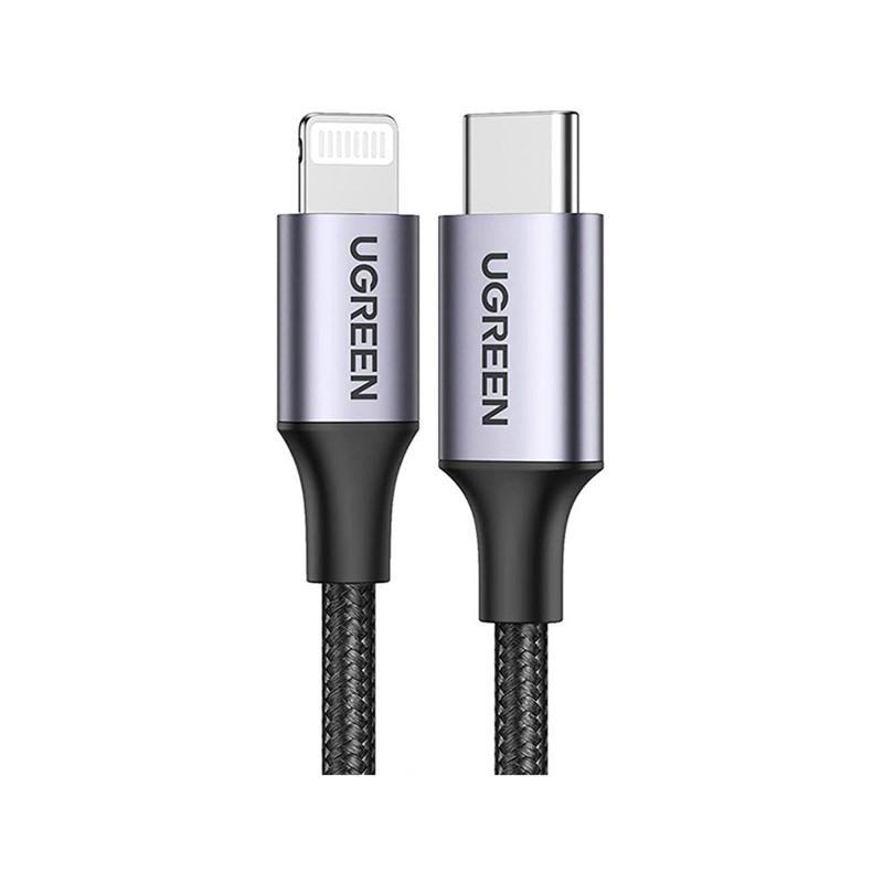Cabo USBC para Lightning 2.0M Nylon US304 Preto Ugreen | Shopee Brasil