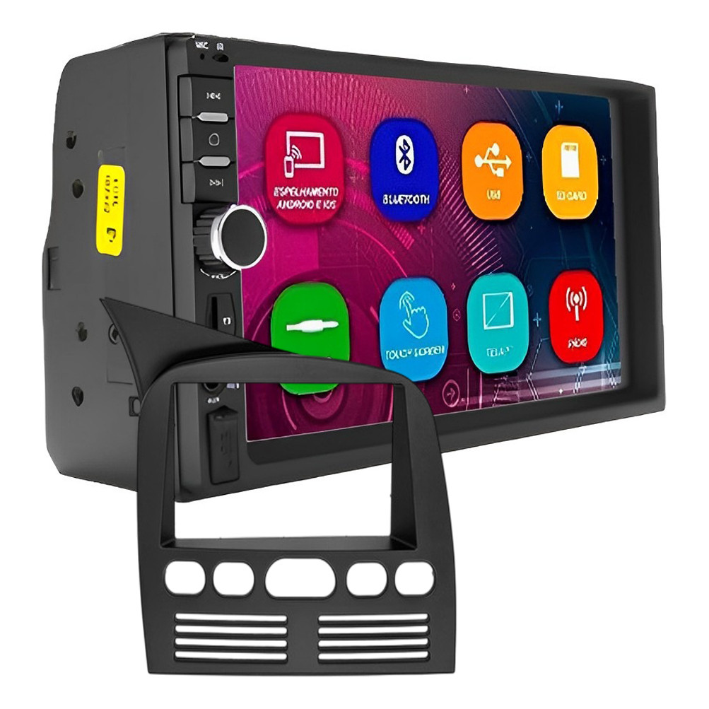 KIT CENTRAL MULTIMIDIA MP5 7 POL COM MOLDURA SIENA STRADA PALIO 1996 A 2003 | Shopee Brasil