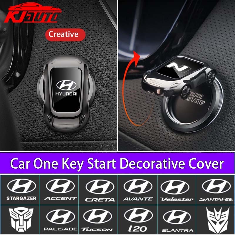 Hyundai Car One-Click Start Button Decoração Adesivos Capa Protetora De ...