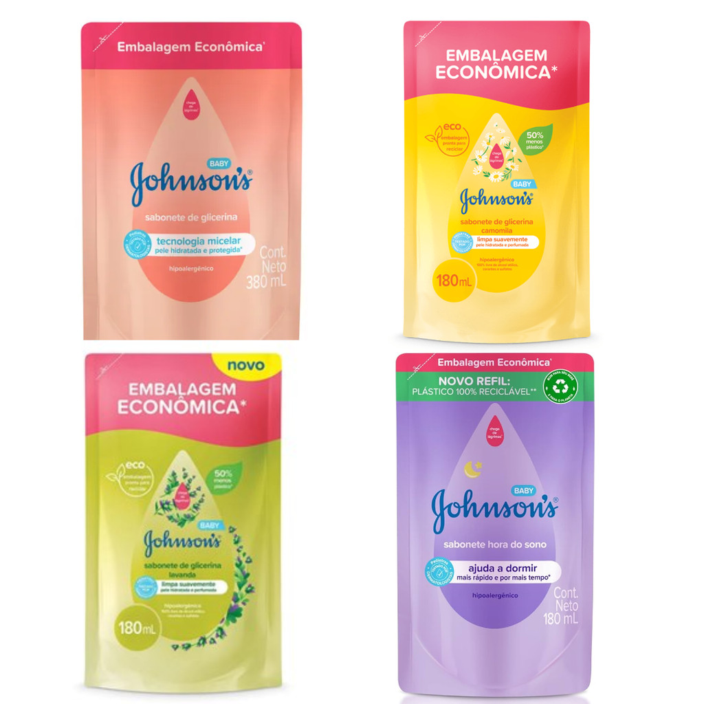 Sabonete Johnsons Baby Refil -180ml | Shopee Brasil