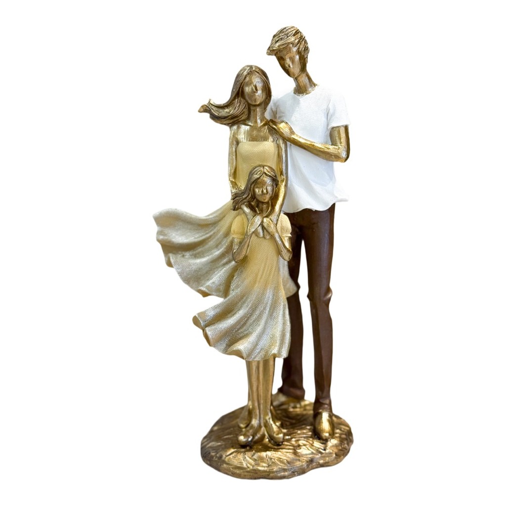 Escultura Família Casal Com Menina - Mabruk | Shopee Brasil