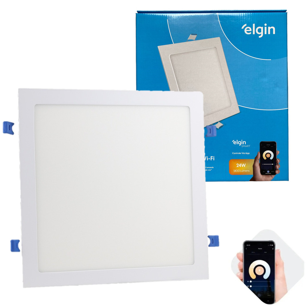 Plafon Painel Quadrado Embutir 24w Inteligente Smart Wi-fi | Shopee Brasil