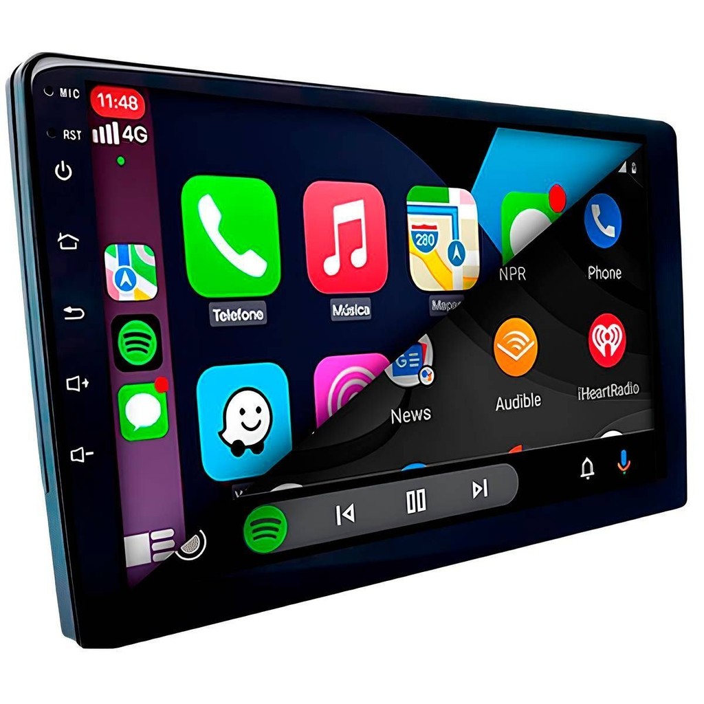 Central Multimídia Mp5 9 Tela de Vidro IPS Carplay Android Auto Espelhamento USB Bluetooth ...