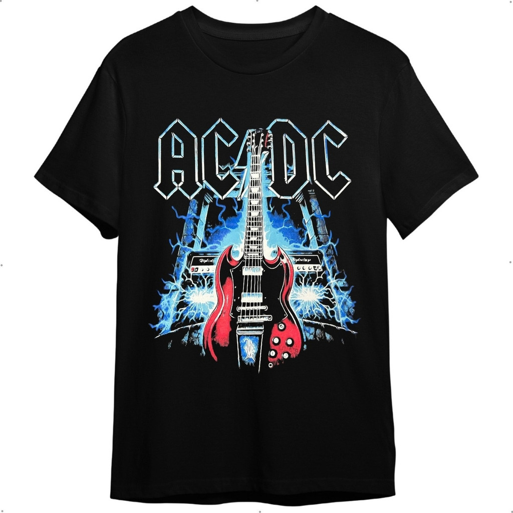 CAMISETA-INF-ADUL-PLUS-ROCK-ROLL-ACDC-AC-DC-GUITARRA-FENDER | Shopee Brasil