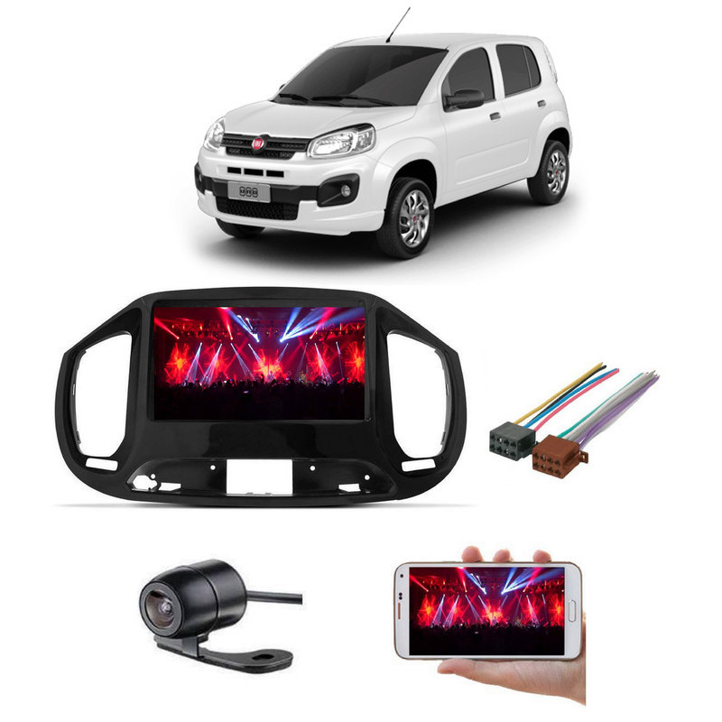 Mp5 Central Multimidia Moldura 2 Din Uno 2018 2019 2020 2021 + Câmera | Shopee Brasil