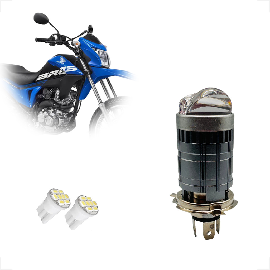 Lâmpada Led H4 Farol Alto e Baixo Stallion M01F Moto Honda NXR 160Bros ...
