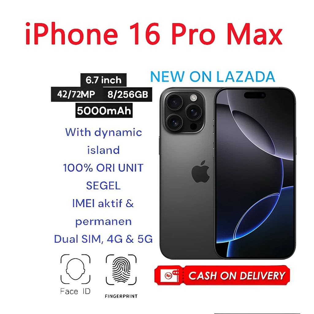 Novo Apple-i16 Pro Max 6.7 " Polegada ROM 8GB/512GB 4G/5G 2532x1170 ...