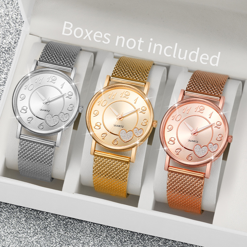 3 Pcs Lady Watch Feminino Banda De Plástico Analógico Relógio De ...