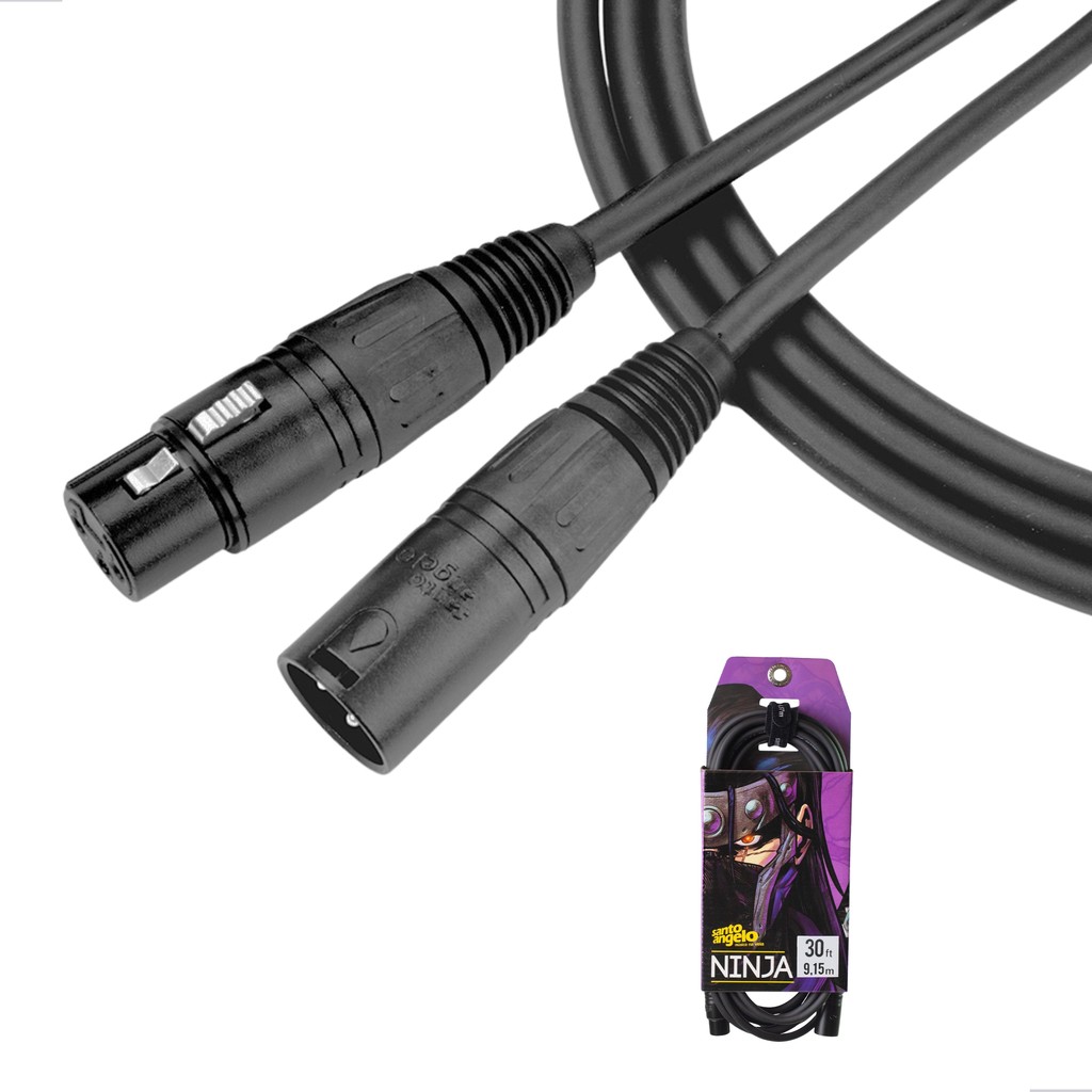 Cabo Para Microfone Bertô by Santo Ângelo Ninja Balanceado Lw XLR Macho XLR Fêmea 30ft 9.15 ...