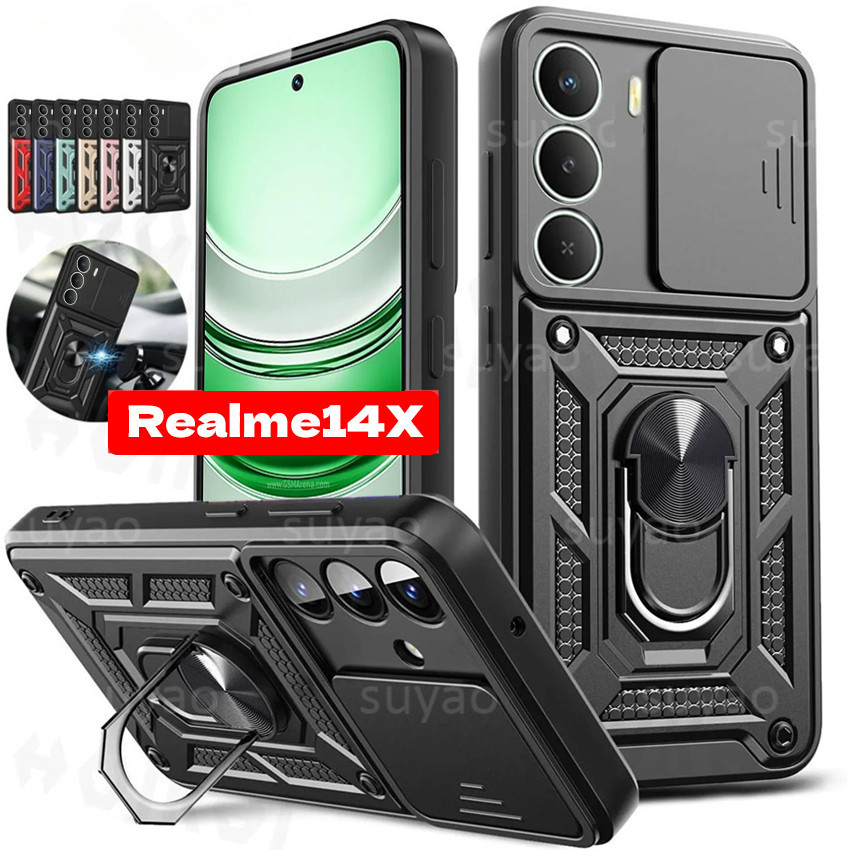 Para Realme 14X 5G 2025 Capa De Telefone Suporte De Anel Invólucro ...