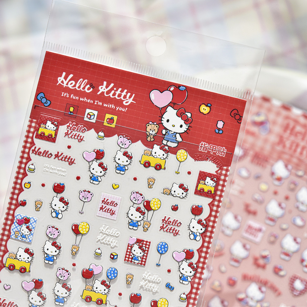 [Meow.Sensei] Adesivos de Unha em Relevo Sanrio & Tomoni Elementos de ...