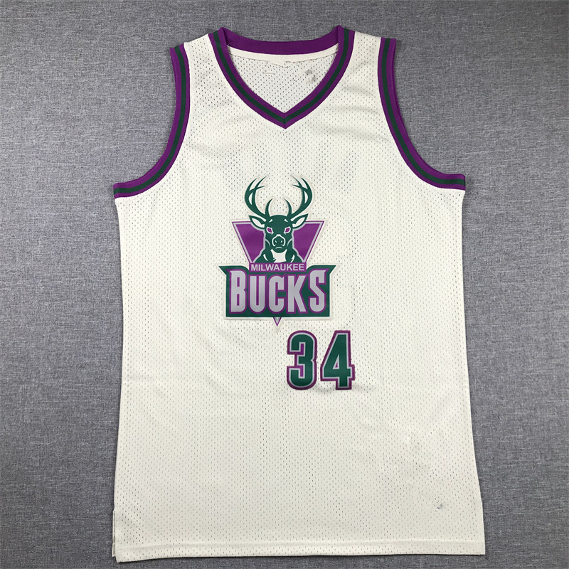 Bucks 34 Antetokounmpo Retro Americano Basquete Uniformes da nba ...
