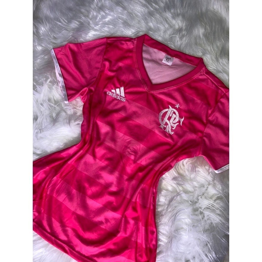 Nova Camiseta do Flamengo Rosa 2024 - 25 BABYLOOK Ed. Especial Outubro ...