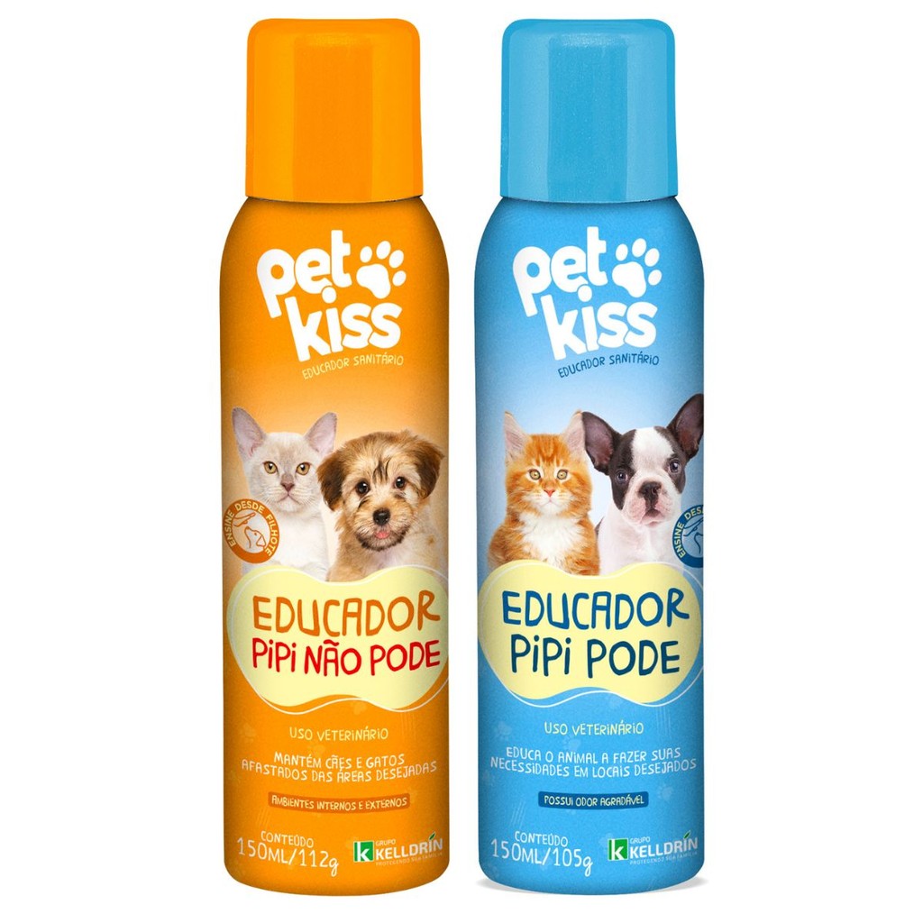 Educador Sanitário Pipi Pode + Pipi Não Pode Pet Kiss 500ml para Cães e Gatos | Shopee Brasil