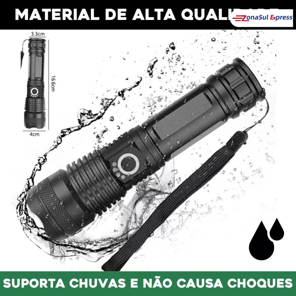 Lanterna tática ultrapotência T9 P50: adequada para área Country ...