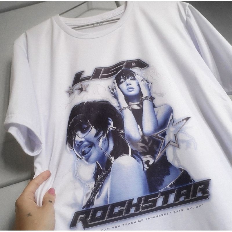 Camiseta Unissex Lisa ROCKSTAR Blackpink KPOP y2k | Shopee Brasil