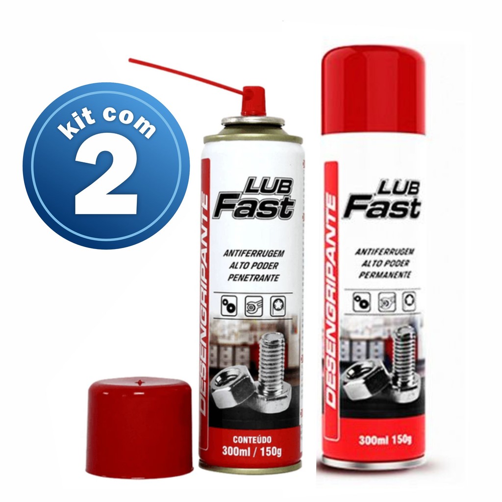 Kit 02 Oleo Desengripante Spray Lub Fast Lubrificante Antiferrugem 300ml | Shopee Brasil