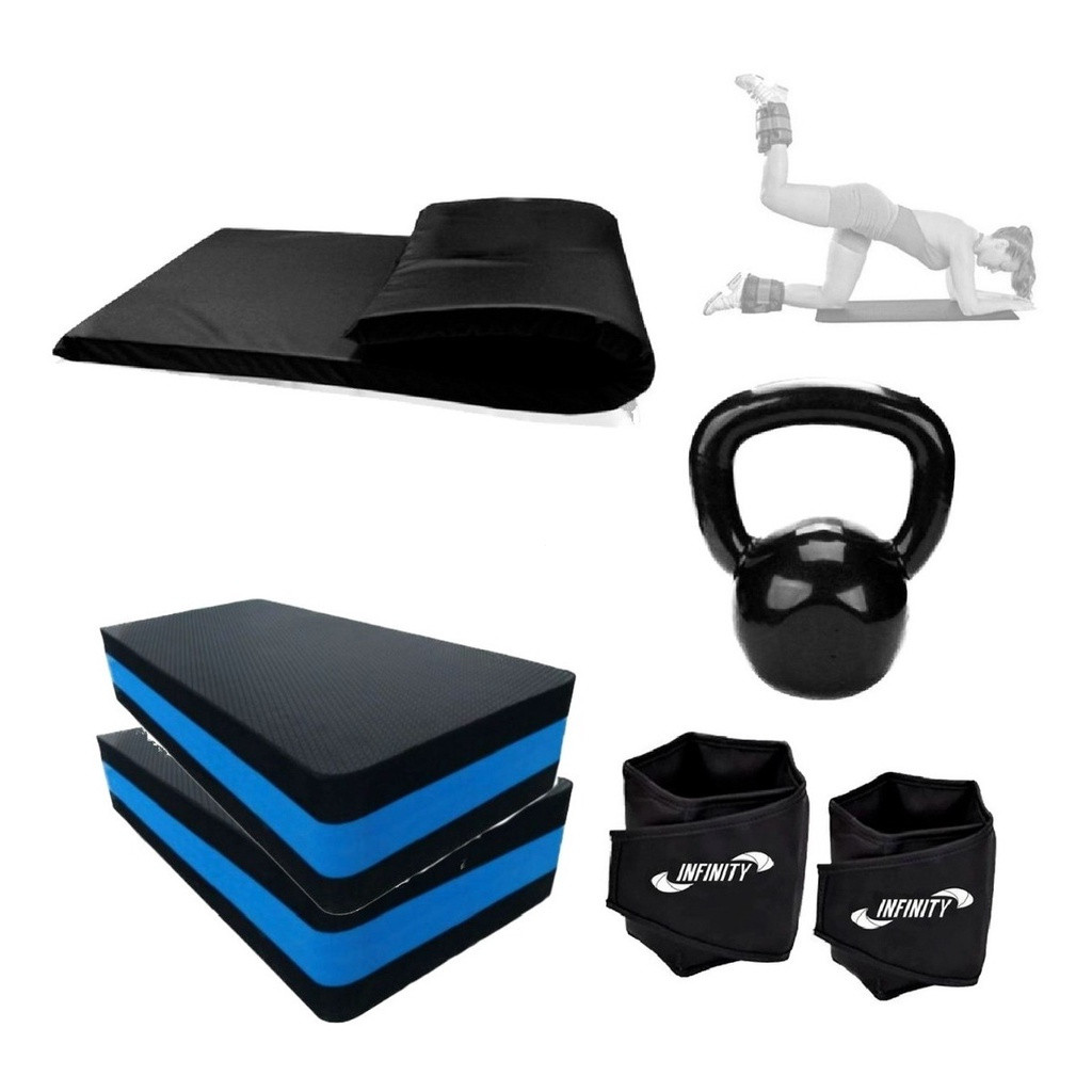 Home Kit Treino-2 Passos 6 Kg Kettlebell Par de Esteira Halteres 3Kg ...