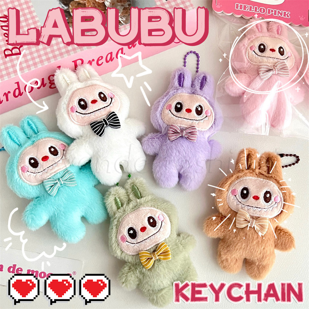 Chaveiro Labubu De Pelúcia Fofo De Desenho Animado-Pingente De Boneca ...