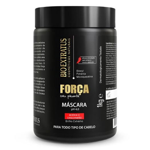 Bio Extratus Pimenta Crescimento e Força Máscara Reconstrutora 1 Kilo ...