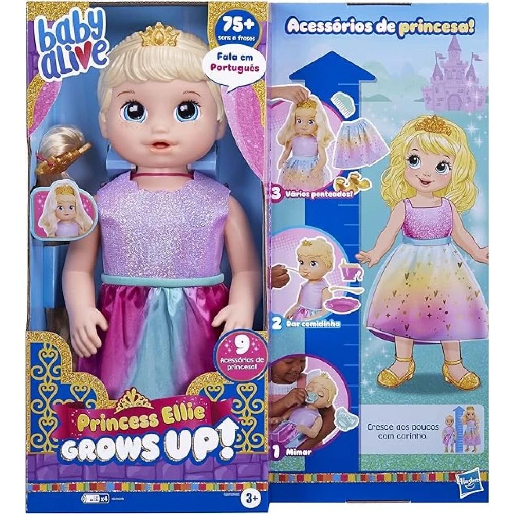 Boneca Baby Alive Grow Up Princesa Elli Loira - Hasbro F5236 | Shopee ...