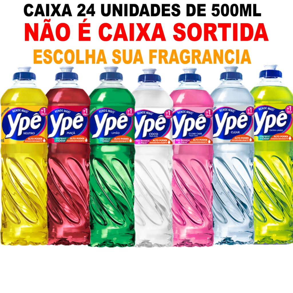 Detergente Ypê Lava Louças Liquido Caixa Fechada 24 Unidades 500 ml Ipe ...