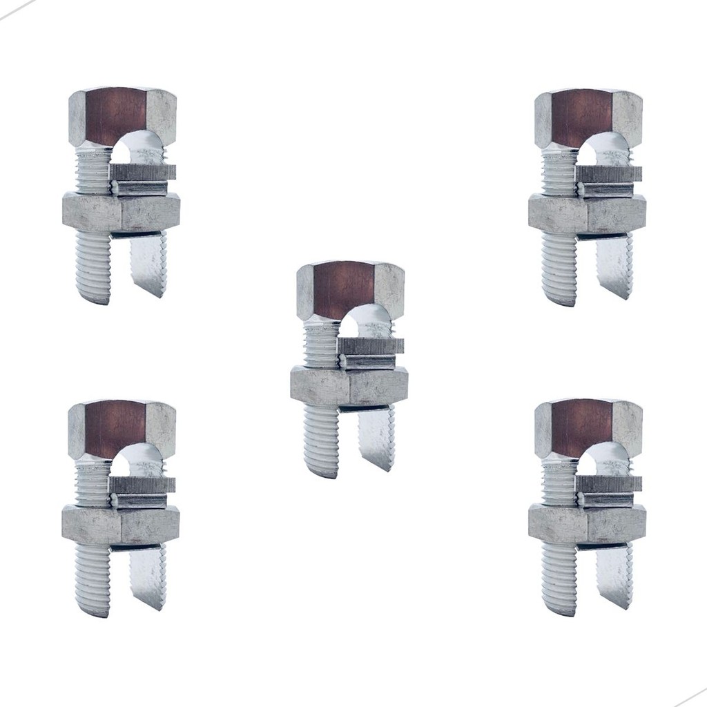 Kit 5 Conector Emenda Split Bolt 2,5 à 10mm Aterramento Elétrico Parafuso de Pressão Bimetálico ...