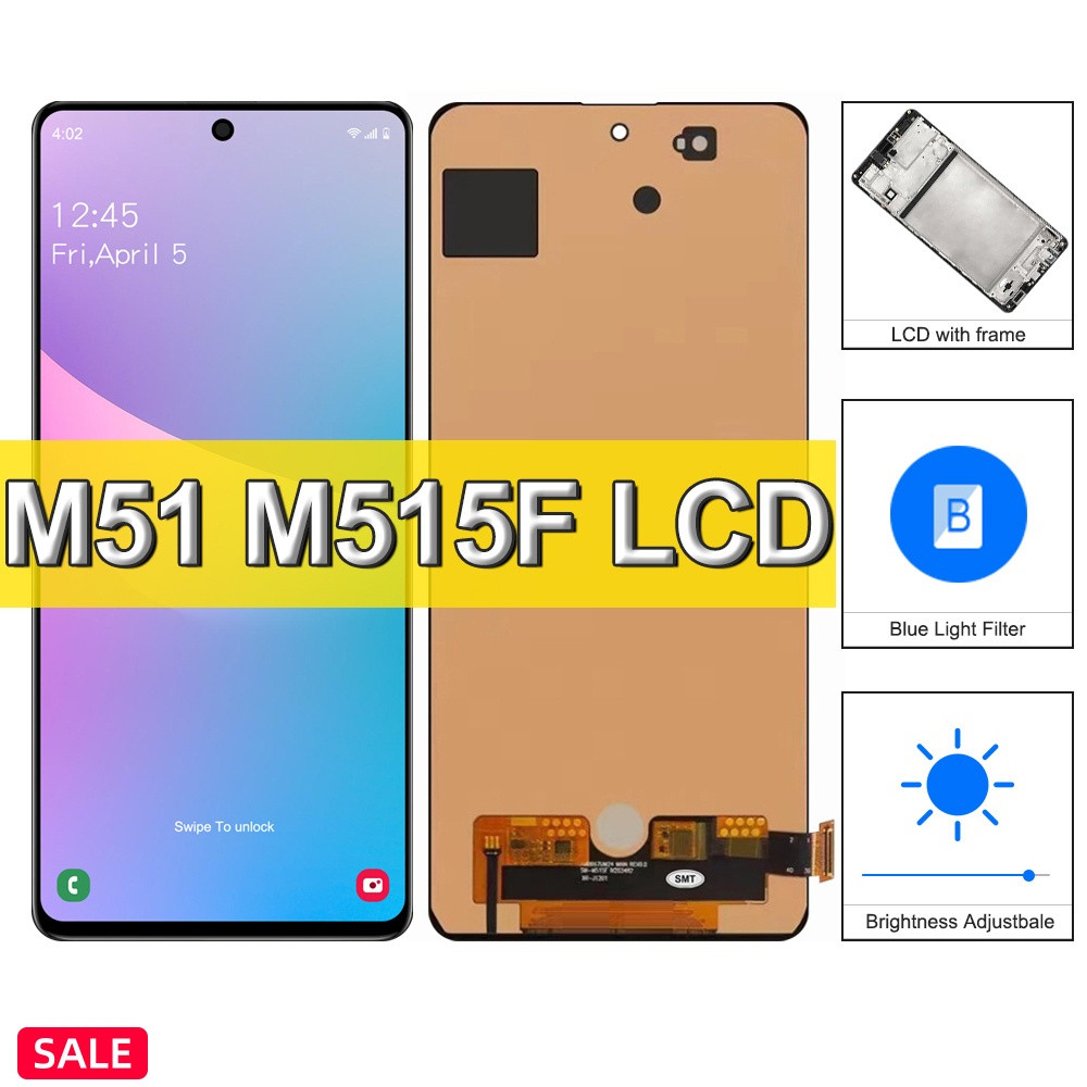 Tela Frontal Samsung M51 M515 LCD M515F M515F/DSN Touch Screen Incell ...