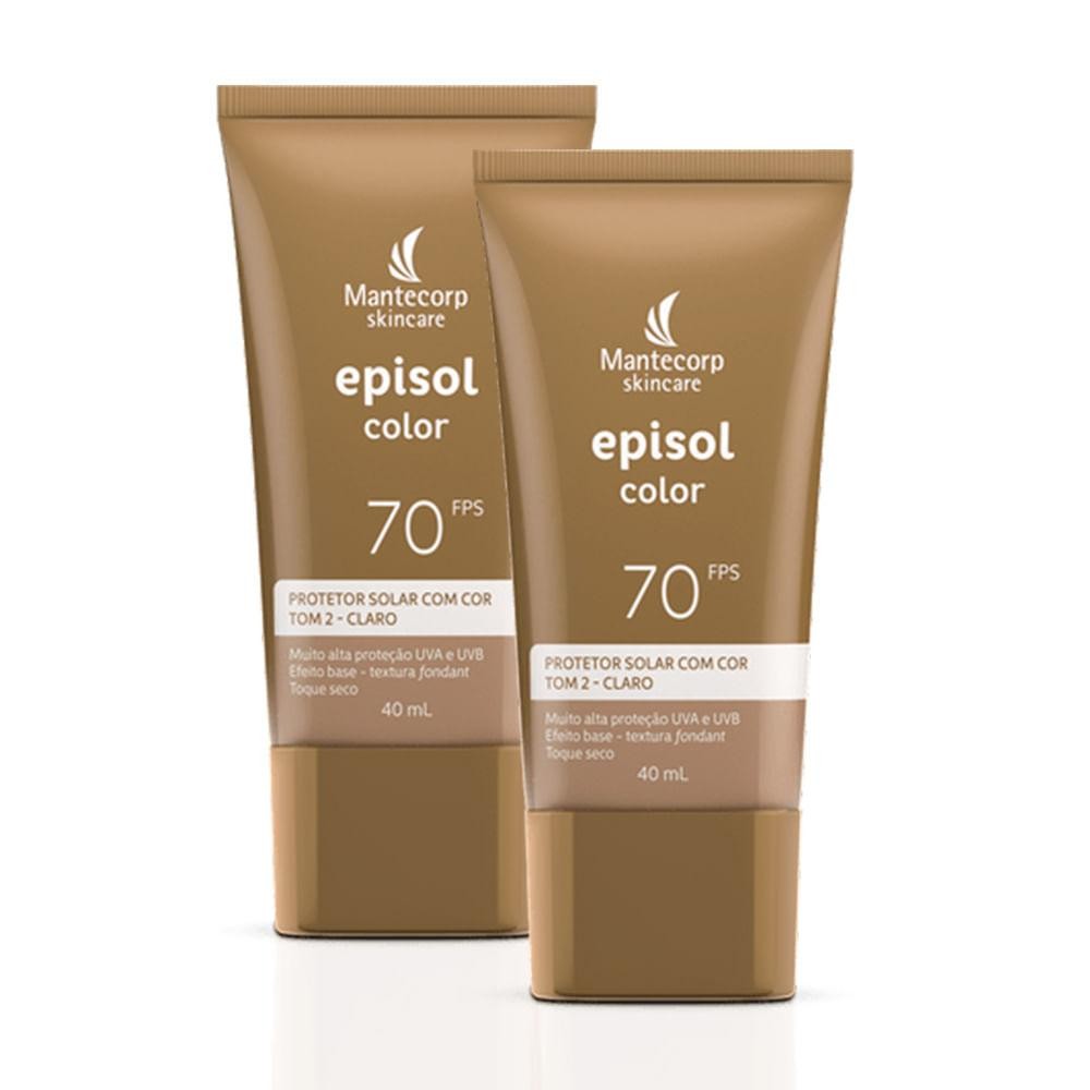 Kit Mantecorp Protetor Solar c/ 2 Episol Color Tom 2 | Shopee Brasil