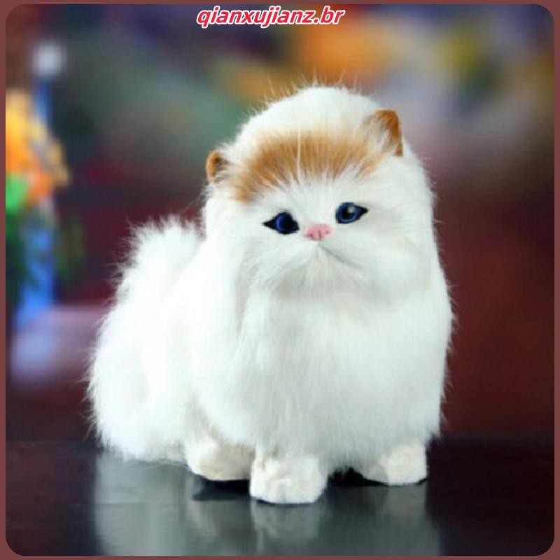 Simulação Mini Gato Fofo Gatos De Pelúcia Brinquedos Recheados Com Som ...