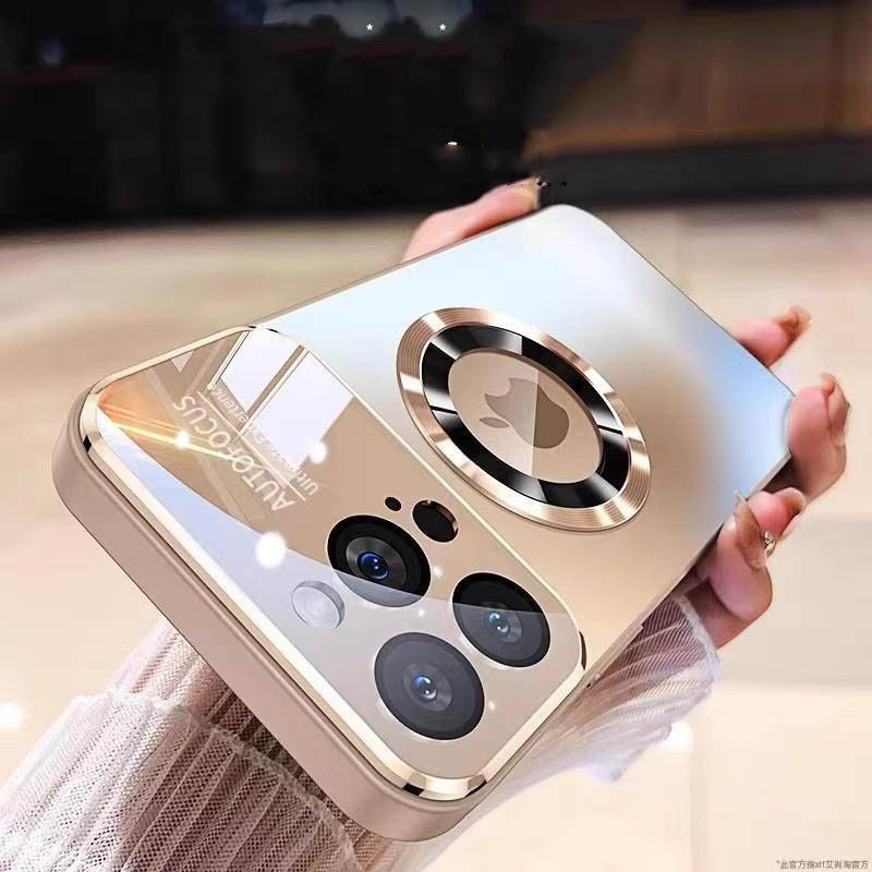 Luxo Titânio Cor Metálica Fosco Caso Magnético Para iPhone 16 15 14 13 12 11 Pro Max Magsafe ...