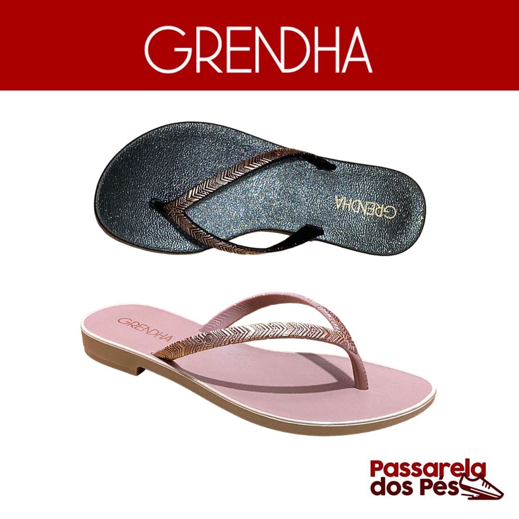 Sandália Feminina Grendha Rasteirinha de Dedo Amor em Flor - Ideal para ...