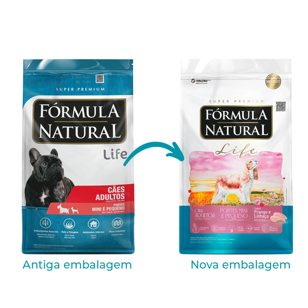 Ração Fórmula Natural Life Super Premium Cães Adultos Mini e Pequeno ...