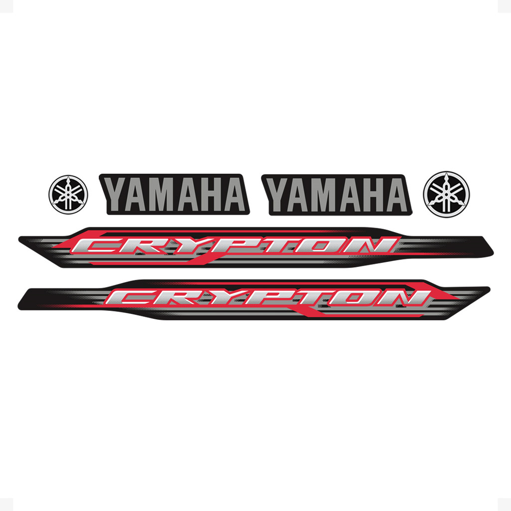 Adesivos Compatível Yamaha Crypton 2012 Moto Preta + Logos Genérico ...