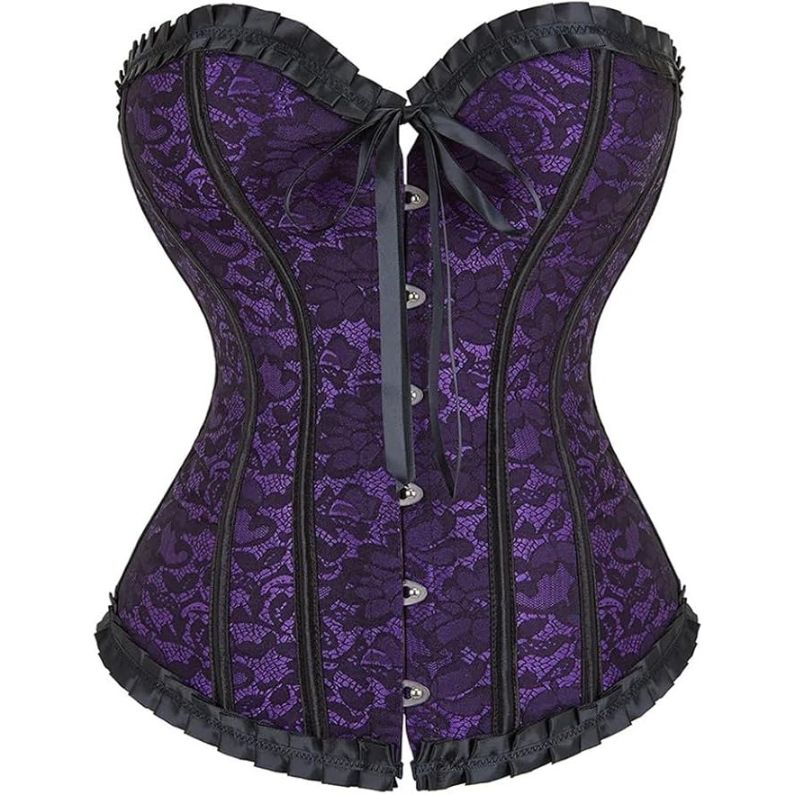 Corset Espartilho Corselet Corpete Cosplay Fantasia Roxo | Shopee Brasil