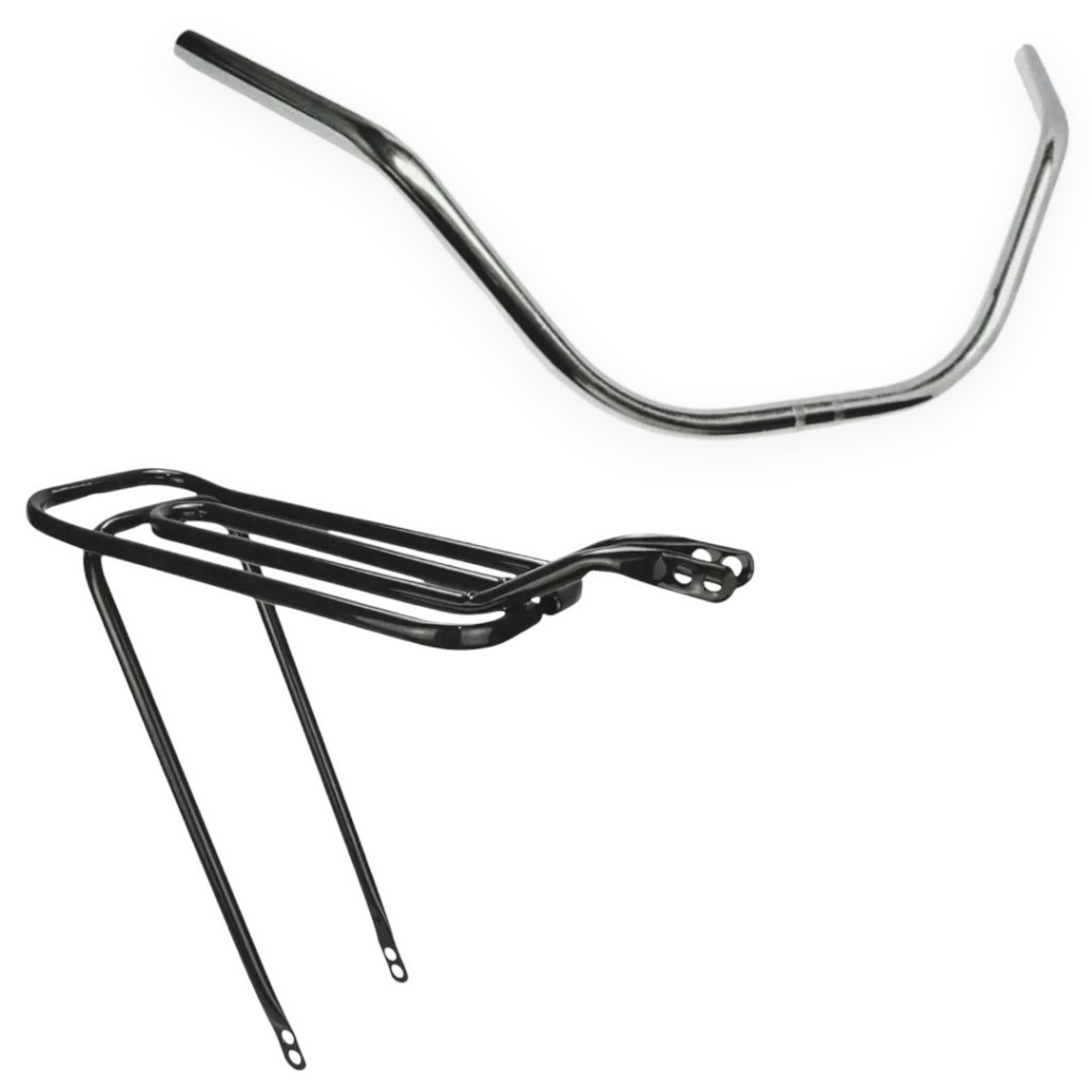 kit bicicleta praiana caiçara retro guidao beach cromado +bagageiro ...