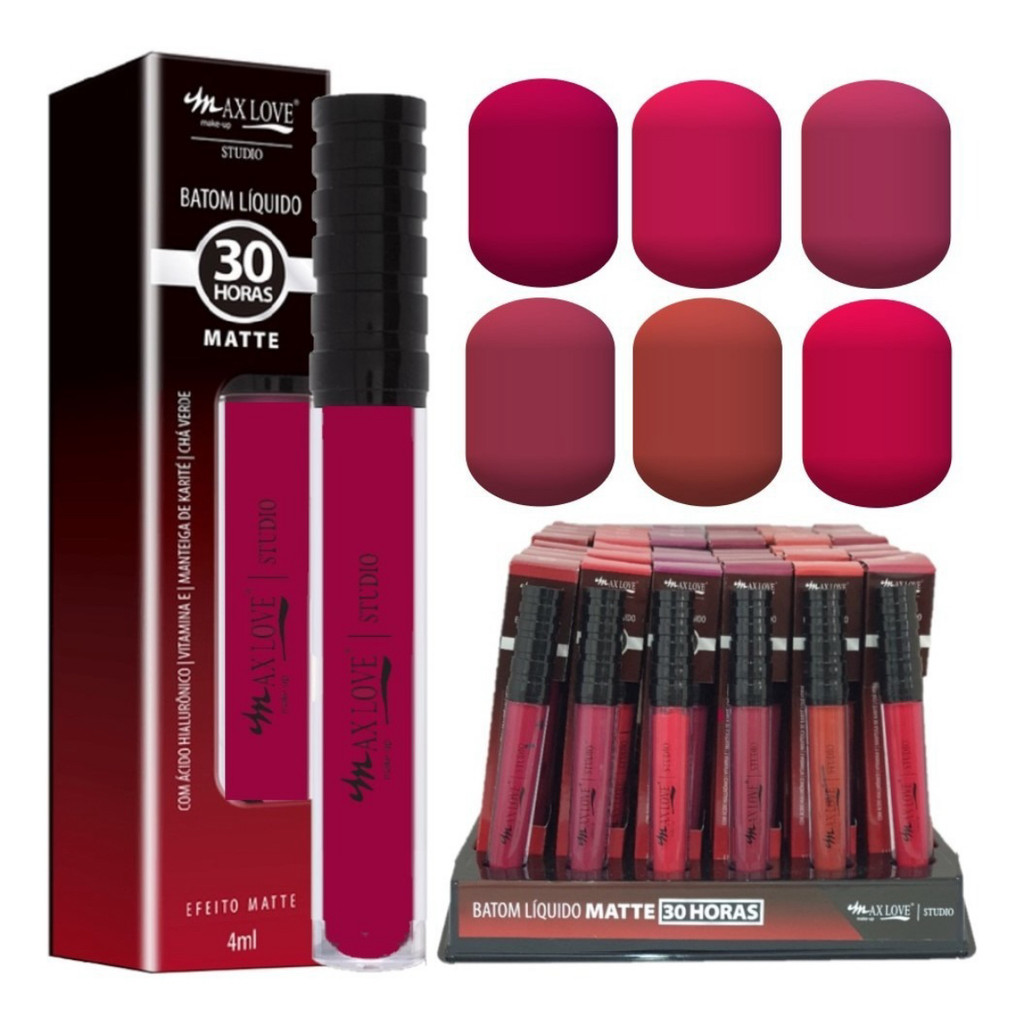 Max love batom líquido 30 horas efeito mate cor 605 4ml | Shopee Brasil