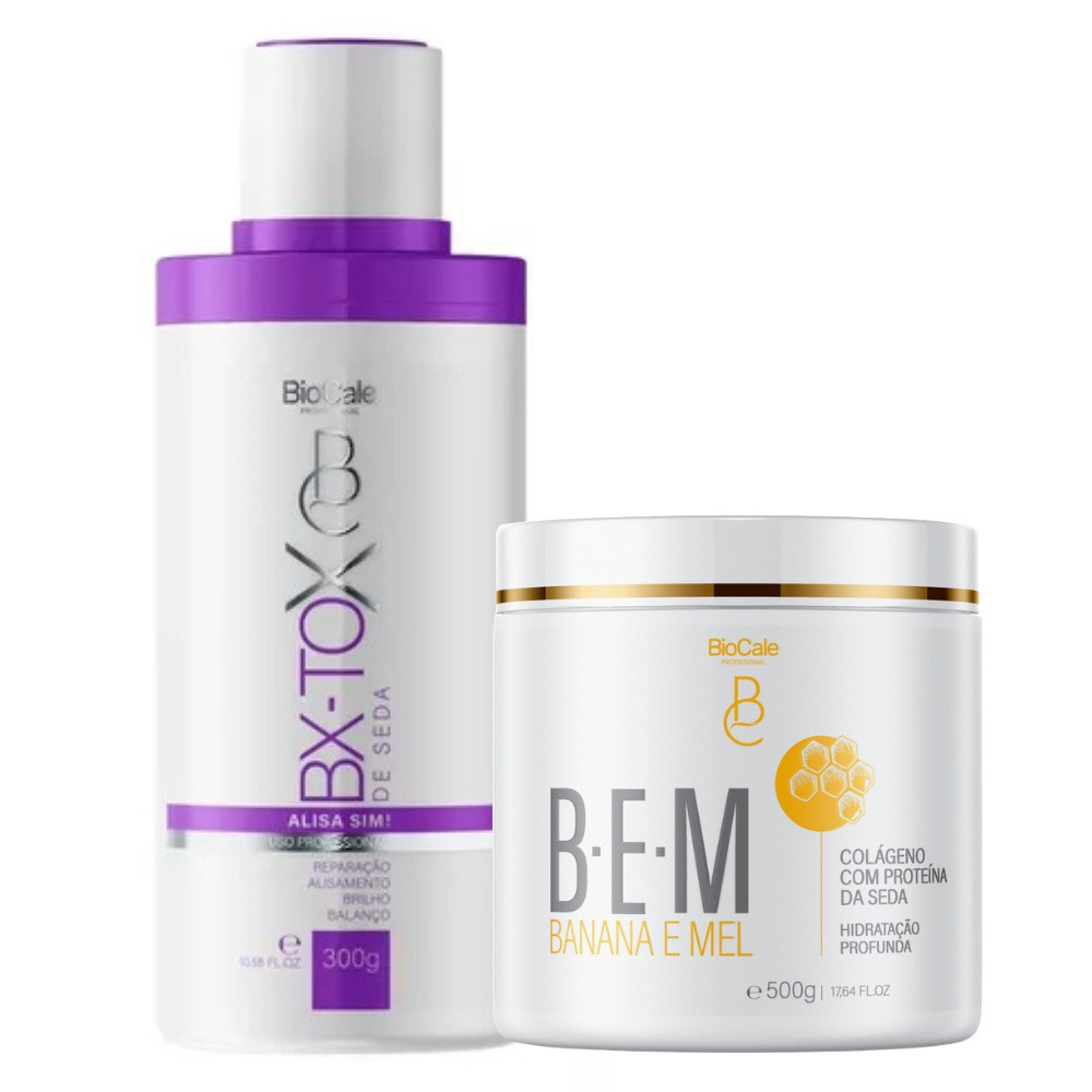 Biocale - Kit Bx-tox de Seda 300ml + Máscara Banana e Mel 500g | Shopee ...